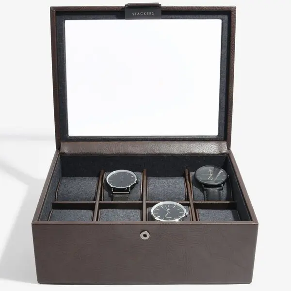 STACKERS Eight Piece Watch Box - Brown