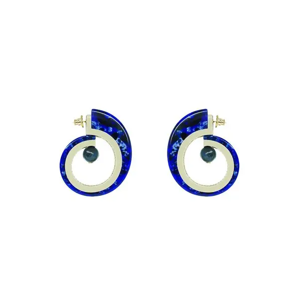 GISSA BICALHO Handmade Acrylic Earring Hoops Orion - Blue