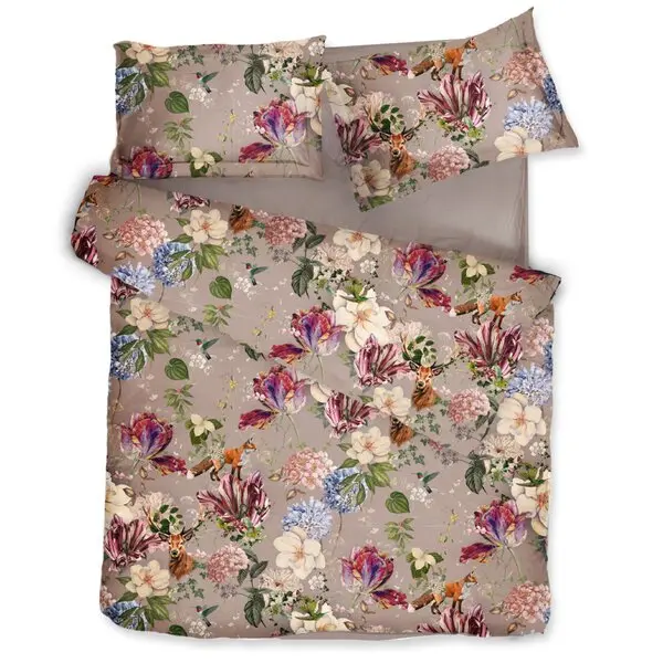 DECOFLUX HOME Neutrals Bedding Set Magic Garden Grey Cliff Beige - Beige/gray