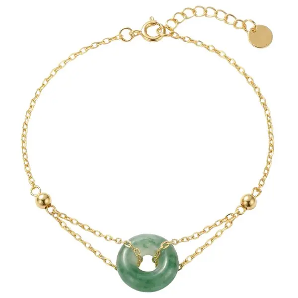 SEREE Marlo Jade Gold Bracelet - Green