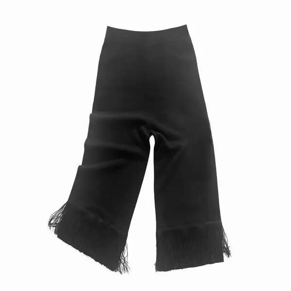 ZENZEE Cashmere Wide Leg Fringe Pants