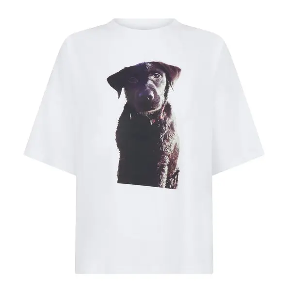 SOUR FIGS Labrador Puppy Print  T-shirt - White