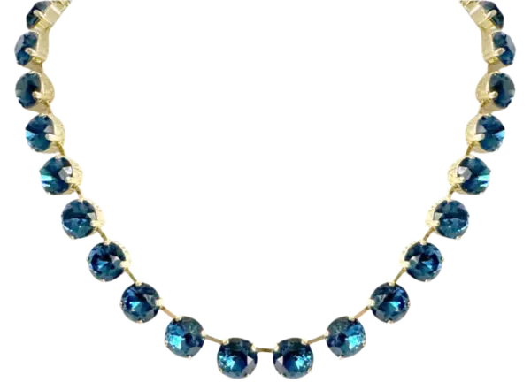 LAURA GRAY Adjustable Dark Crystal Riviera Necklace - Blue