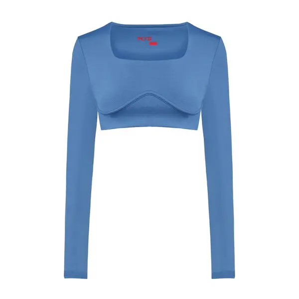 PCFG Free Heaven Long Sleeve Crop Top Coronet - Blue