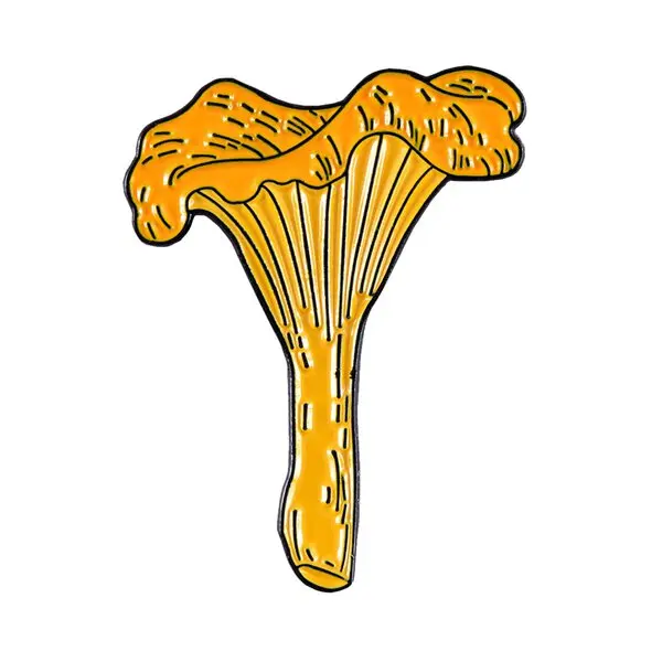MAKE HEADS TURN Orange / Black Enamel Pin Chanterelle - Orange/black