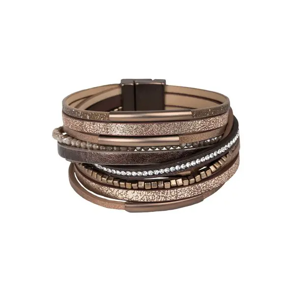 Saachi Glimmer Leather Peru Bracelet - Brown
