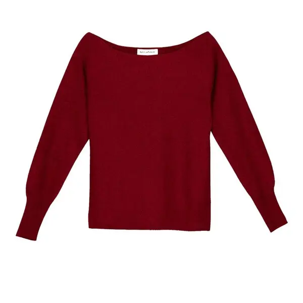 BEL CASHMERE Claudia Cashmere Sweater Burgundy - Red