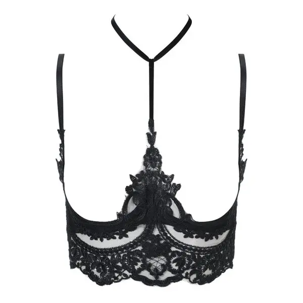 BELLE ET BON BON Venica Ouvert Longline Bra - Black