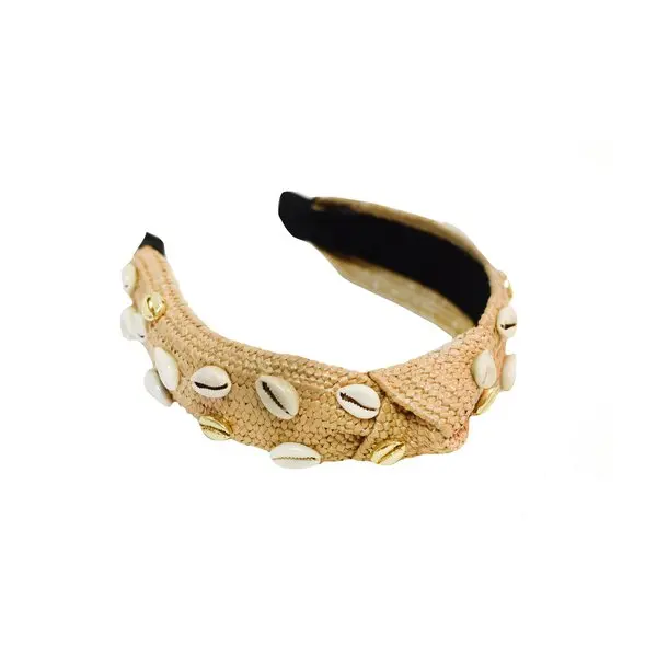 ADRIANA PAPPAS DESIGNS Shell Confetti Headband In Tan - Brown