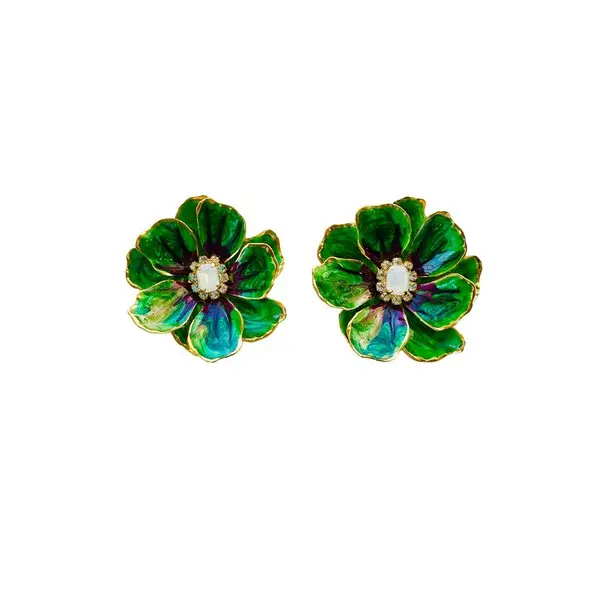 THE PINK REEF Jewel Box Florals In Jade - Green