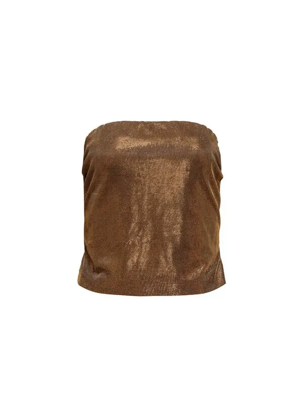 HELENE GALWAS Neutrals Hadice Crop Bustier - Brown