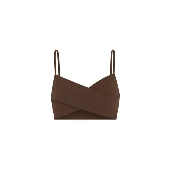 YORSTRULY Cross Over Shorts Bralette Espresso Martini - Brown