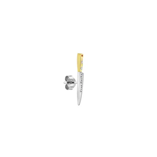 TRUE ROCKS Silver / Gold Gold & Silver Knife Stud Earring