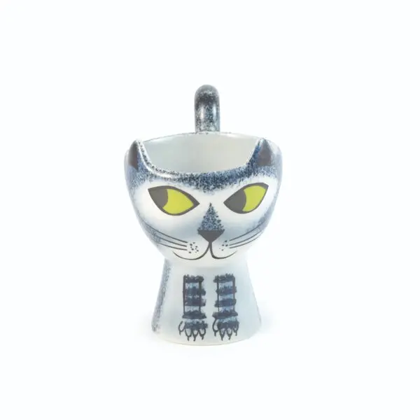 Hannah Turner Tabby Cat Egg Cup - Grey