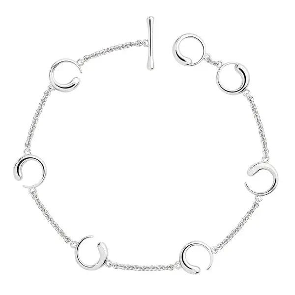 LUCY QUARTERMAINE Solid Sterling Luna Station Bracelet - Silver