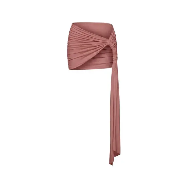 KHELA THE LABEL Call Me Later Mini Skirt In Mocha - Pink