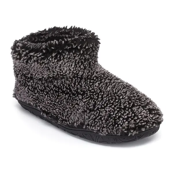 BEDROOM ATHLETICS Leonardo Shorter Length 100% Recycled Snow Tipped Sherpa Slipper Boot Washed - Black