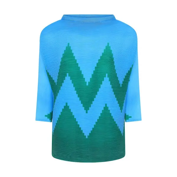 BEATRICE VON TRESCKOW Turquoise / Green Zig Zag Jumper - Blue