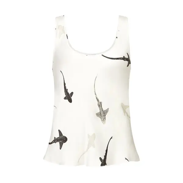 LILY ROU Silk Mara Camisole Tank Top - White