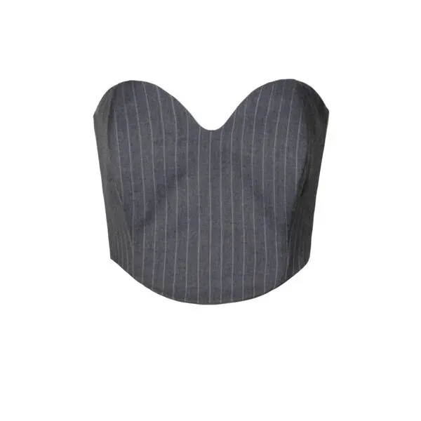 AGGI BY HALEWSKI Lara Downtown Corset Top - Grey