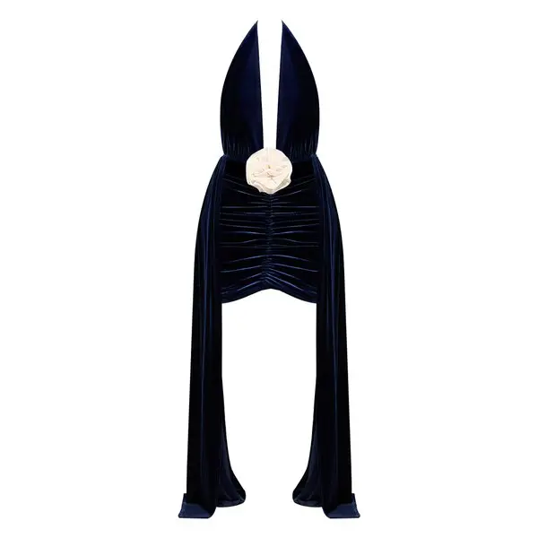 NUR KARAATA The Heiress Navy Dress - Blue