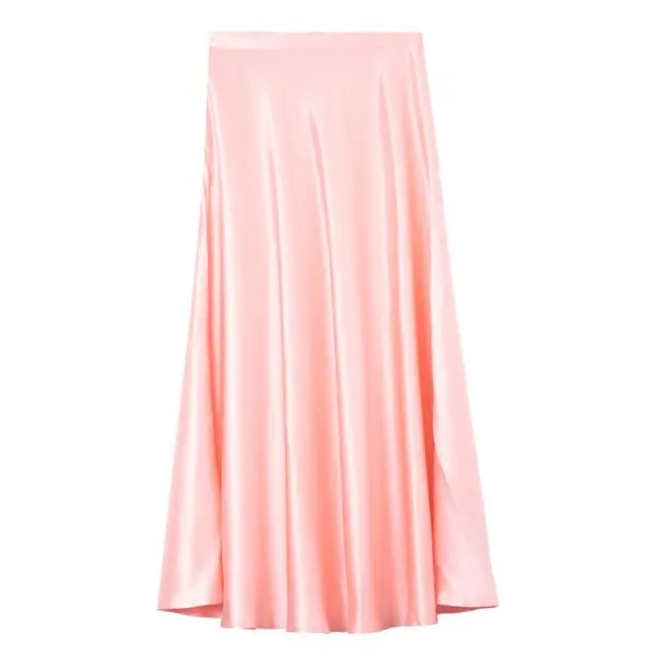 BEL CASHMERE Victoria Silk Skirt In Peach - Orange