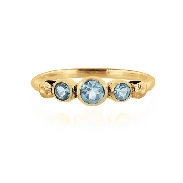 CHARLOTTE'S WEB JEWELLERY Gold / Blue Lakshmi Gold Vermeil Ring Blue Topaz - Gold/blue
