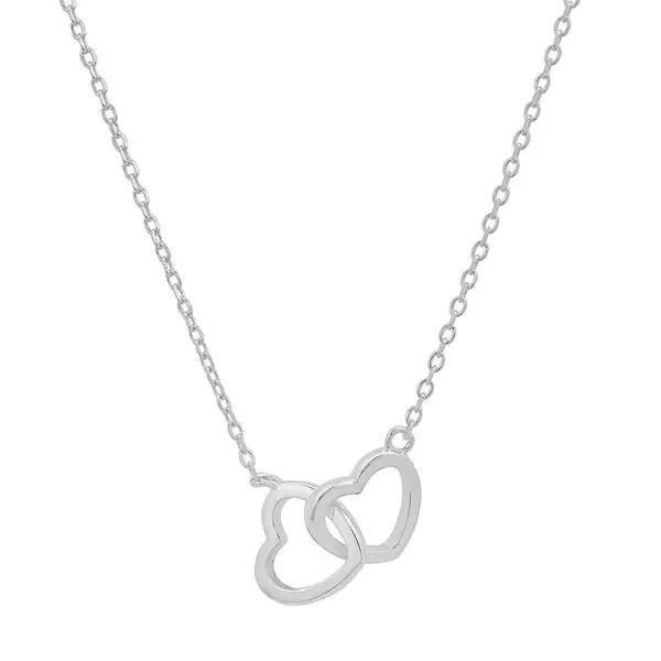 KYLIE HARPER Interlocking Love' Hearts Necklace In Sterling - Silver