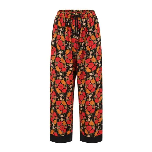 Henelle Black / Red Night Bloom Pant - Black/red