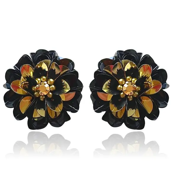 PINAR OZEVLAT Blossom Studs Two Tone - Black