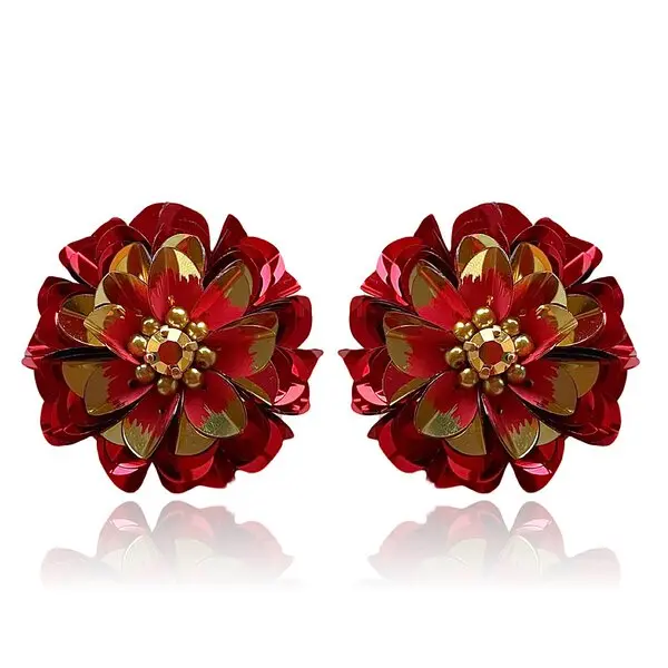 PINAR OZEVLAT Blossom Studs Two Tone - Red