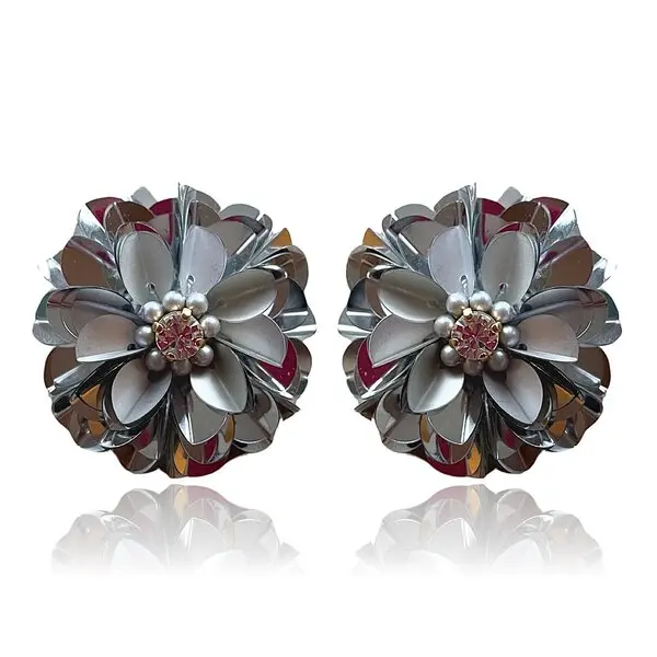 PINAR OZEVLAT Blossom Studs Two Tone - Silver