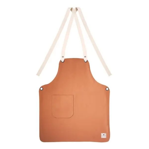 YAKO&CO Minimalist Vegan Leather Gardening Apron, Terracota - Brown