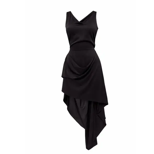 MY MOKONDO Curly House High Collar Transformable Dress - Black