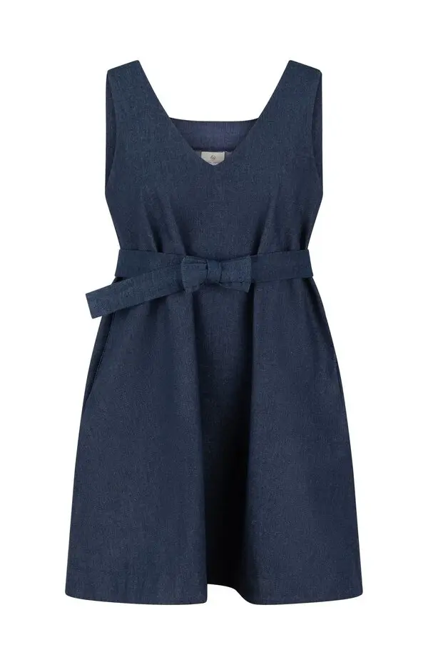 GUNDA HAFNER LTD Navy Denim Sleeveless Mini Dress - Blue