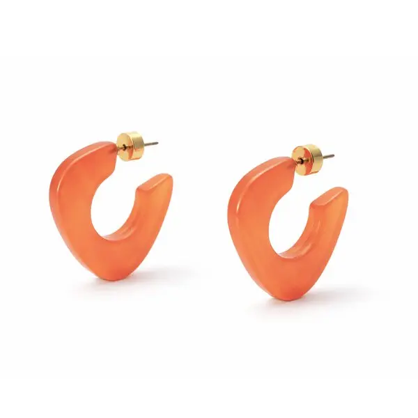 HYE JANE JEWELRY Lina Tangerine Catseye Hoops - Red
