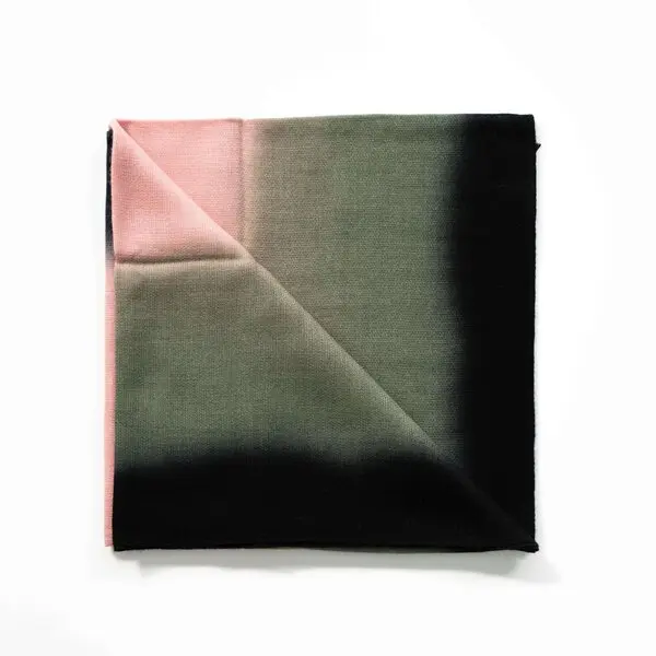 STUDIO VARIOUSLY Iris Kiwi Pink Cashmere Merino Handwoven Scarf - Green