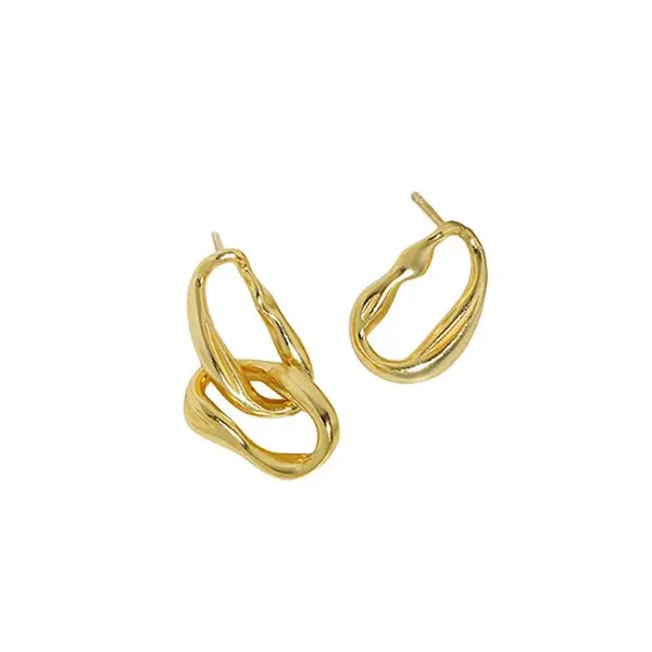 JANUS EDINBURGH Vermeil Steall Mismatched Chain Drop Earrings - Gold