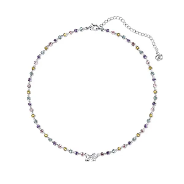 CLOUD HAVEN Mini Multicolor Cz Logo Pendant Necklace - Silver