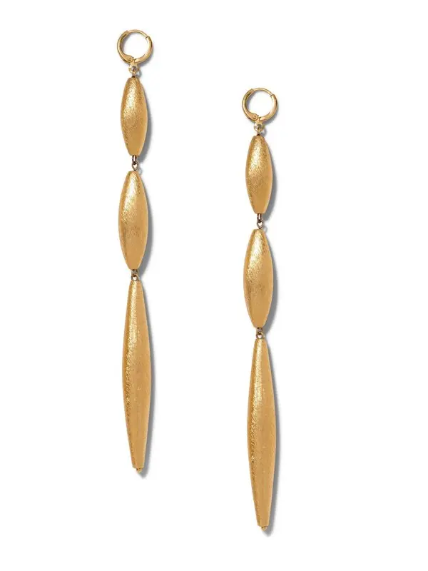 JAREDJAMIN Zeppelin Cora Three Drop Leverback Earrings - Gold