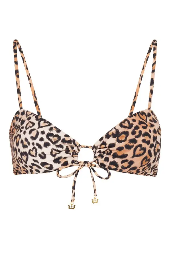 WILD LOVERS LONDON Honeycomb Bikini Top - Brown