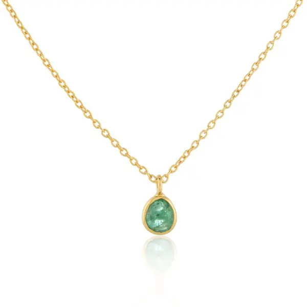 AUREE JEWELLERY Hampton Emerald & Gold Vermeil Necklace - Green