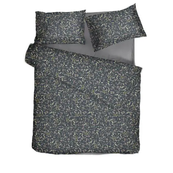DECOFLUX HOME Sateen Bed Linen Set Herbary Dark - Grey