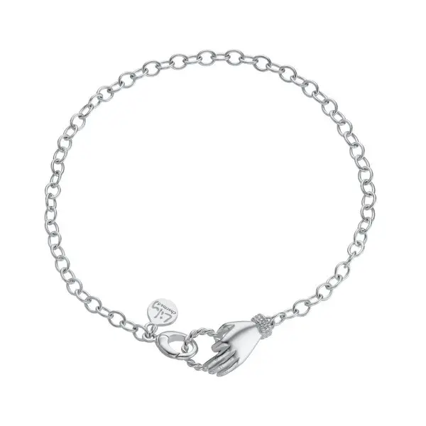 LILY CHARMED Sterling In Safe Hands Charm Collector Bracelet - Silver