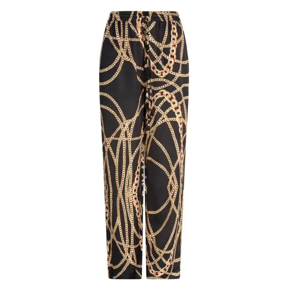 CIRCULAR PATH Black / Gold Lounge Pants Black-gold Chains Tall - Black/gold