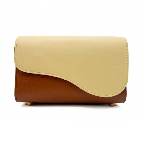 RISEMBERG Brown / Yellow Cal·la Bag In Sandstone With Vanilla Flap - Brown/yellow