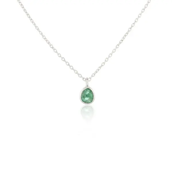 AUREE JEWELLERY Hampton Emerald & Sterling Necklace - Silver