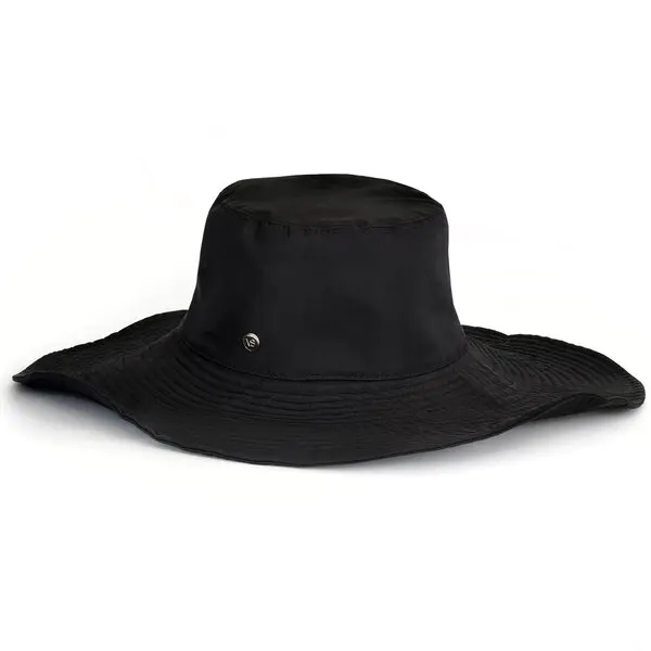 VICTORIA SLAVINSKAIA Wide-brim Hat In Silk - Black