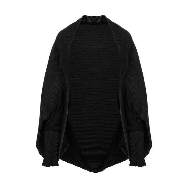 SILVIA SERBAN Pleated Crepe Scarf-shawl - Black
