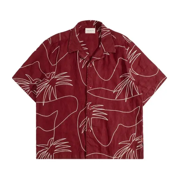 FAR AFIELD Veloso Palm Embroidery Shirt - Red